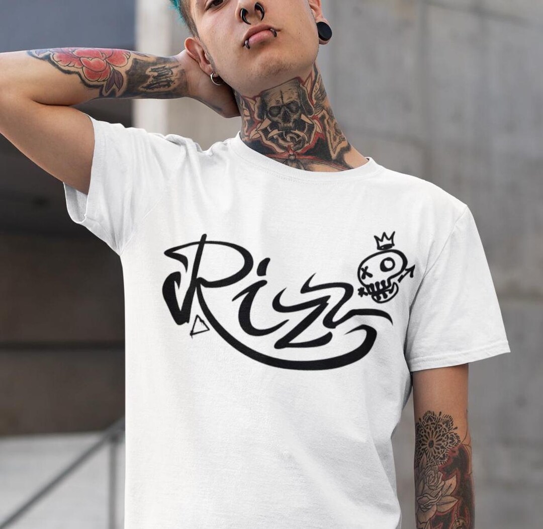 Rizz Skull Graffiti T-shirt, Rizz Streetwear, Rizz Shirt, Hip Hop Tee ...
