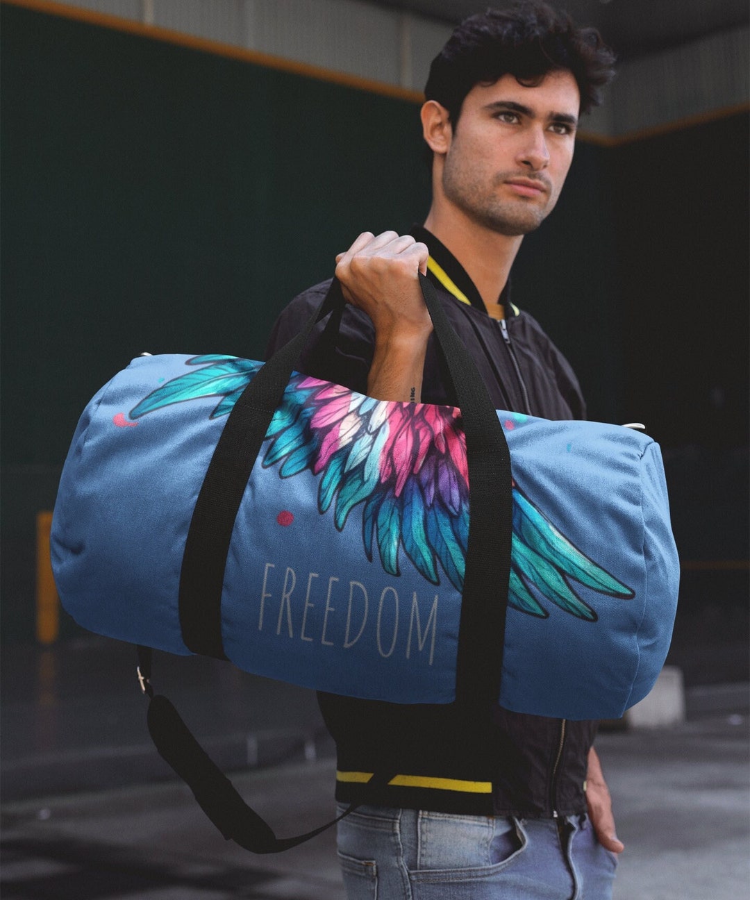 LGBTQ Trans Angel Wing Duffle Bag: Pride Travel Gym Bag - Etsy