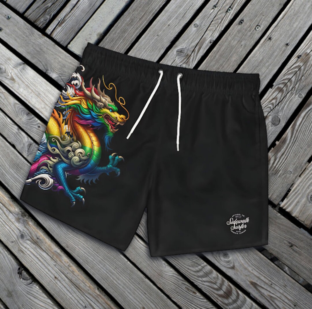 LGBT Pride Rainbow Dragon Swim Trunks, Men's Summer Shorts - Etsy