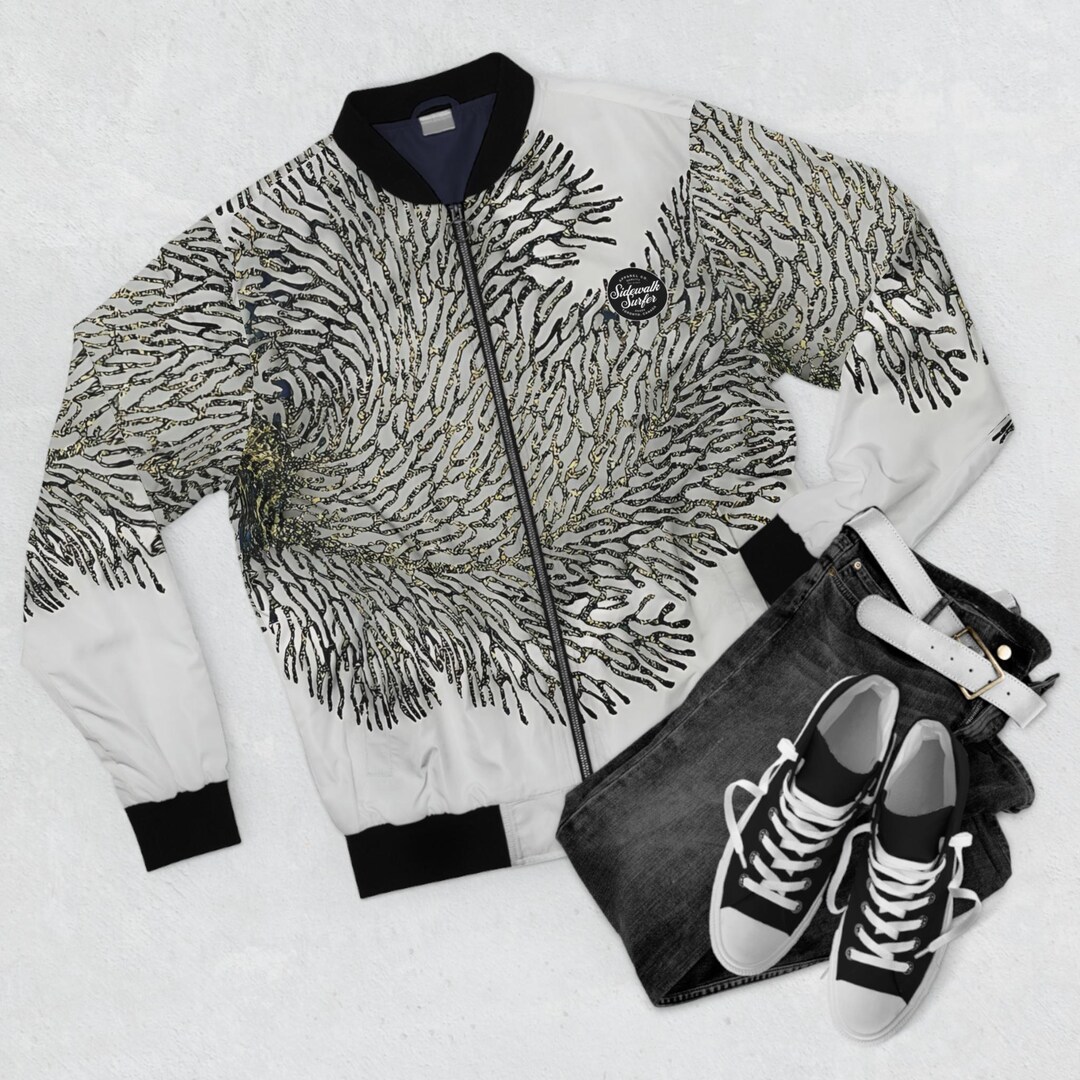 Coral Graphic Bomber Jacket: Modern Ocean Theme - Etsy
