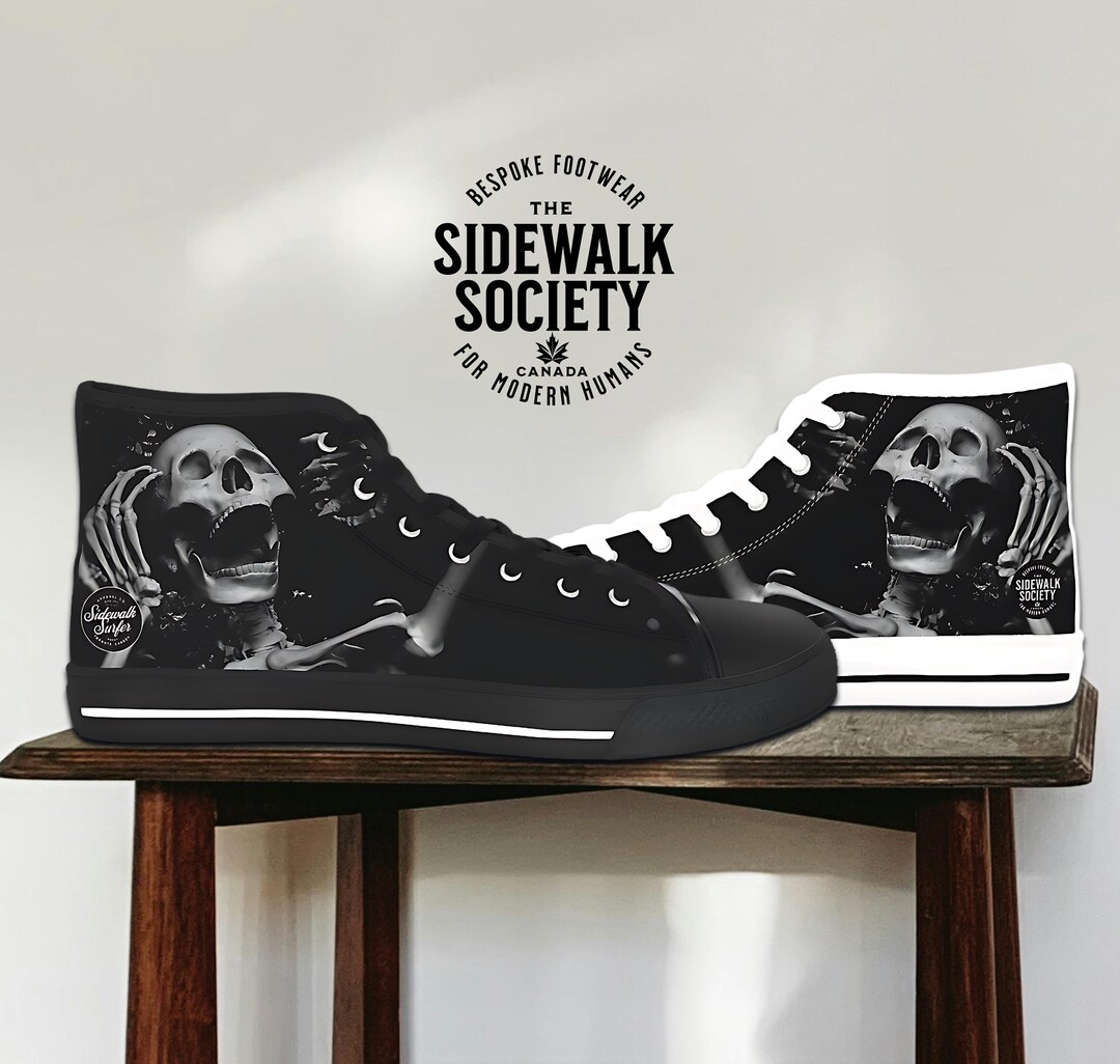 Skull Skeleton Sneakers, Unisex Skeleton Shoes, Screaming Skeleton ...
