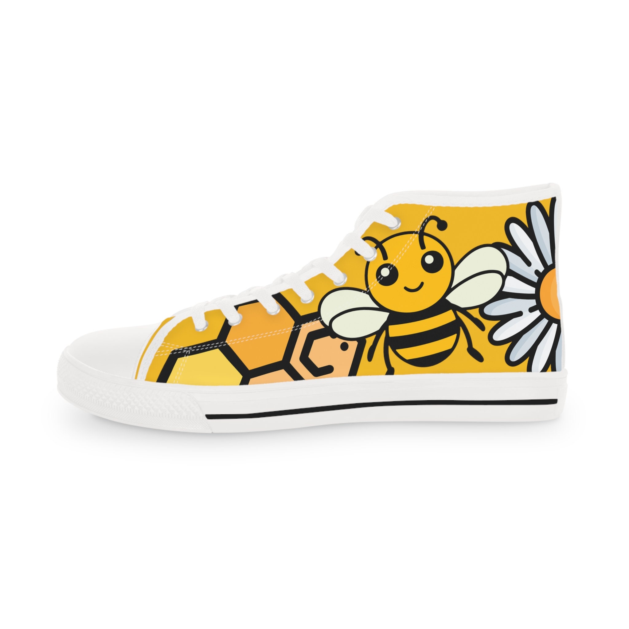 Yellow Bee Unisex Hi-top Sneakers Save the Bees Footwear, Skate Shoes ...