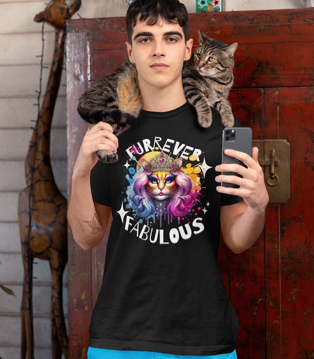LGBT Drag Queen Cat Pride Tee Rainbow Cat Tshirt, Proud Cat Tee, LGBTQ ...