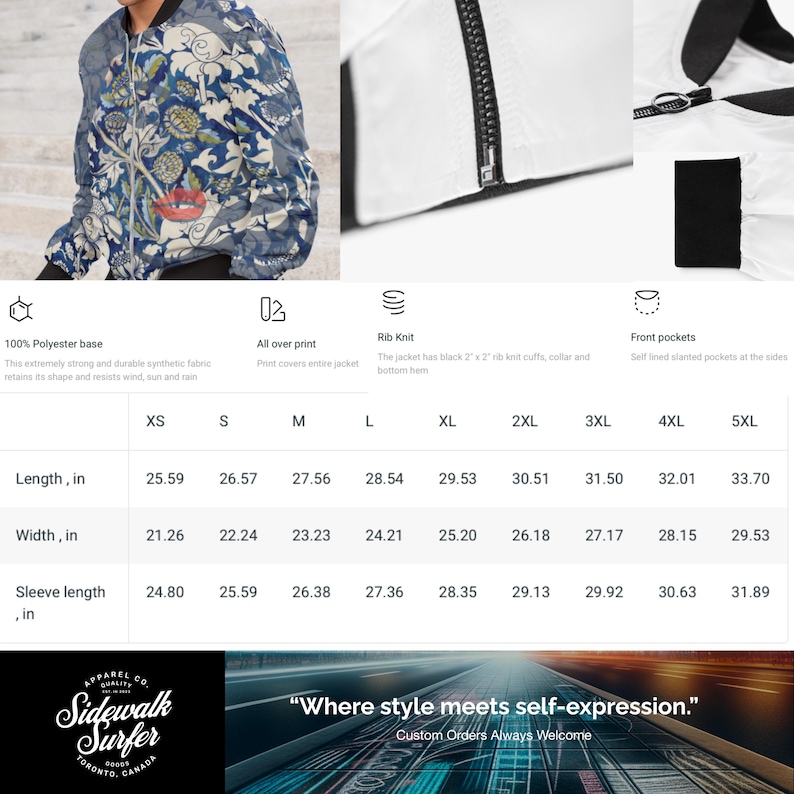 Cherry Blossom Jacket, Yin Yang Jacket, Japanese Floral Spring Bomber ...