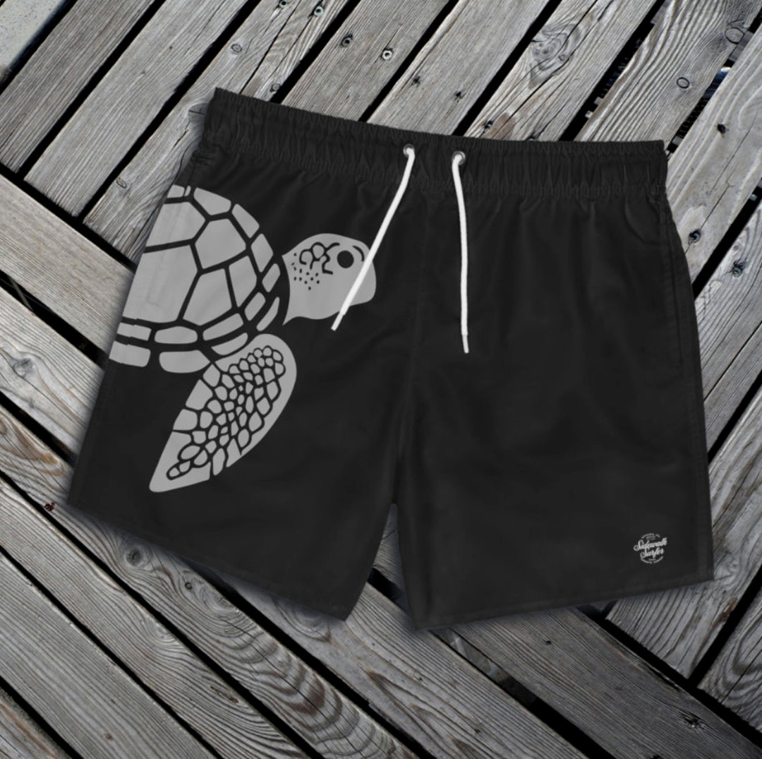 Men's Turtle Swim Trunks, Mesh Lining, Draw String - Etsy