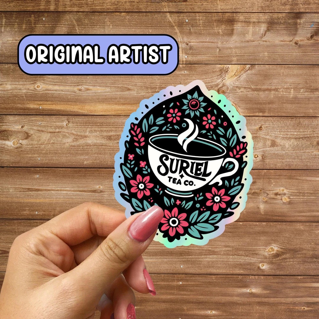 Holographic Suriel Tea Co Sticker | Cute Reading Gift for Bookworm ...