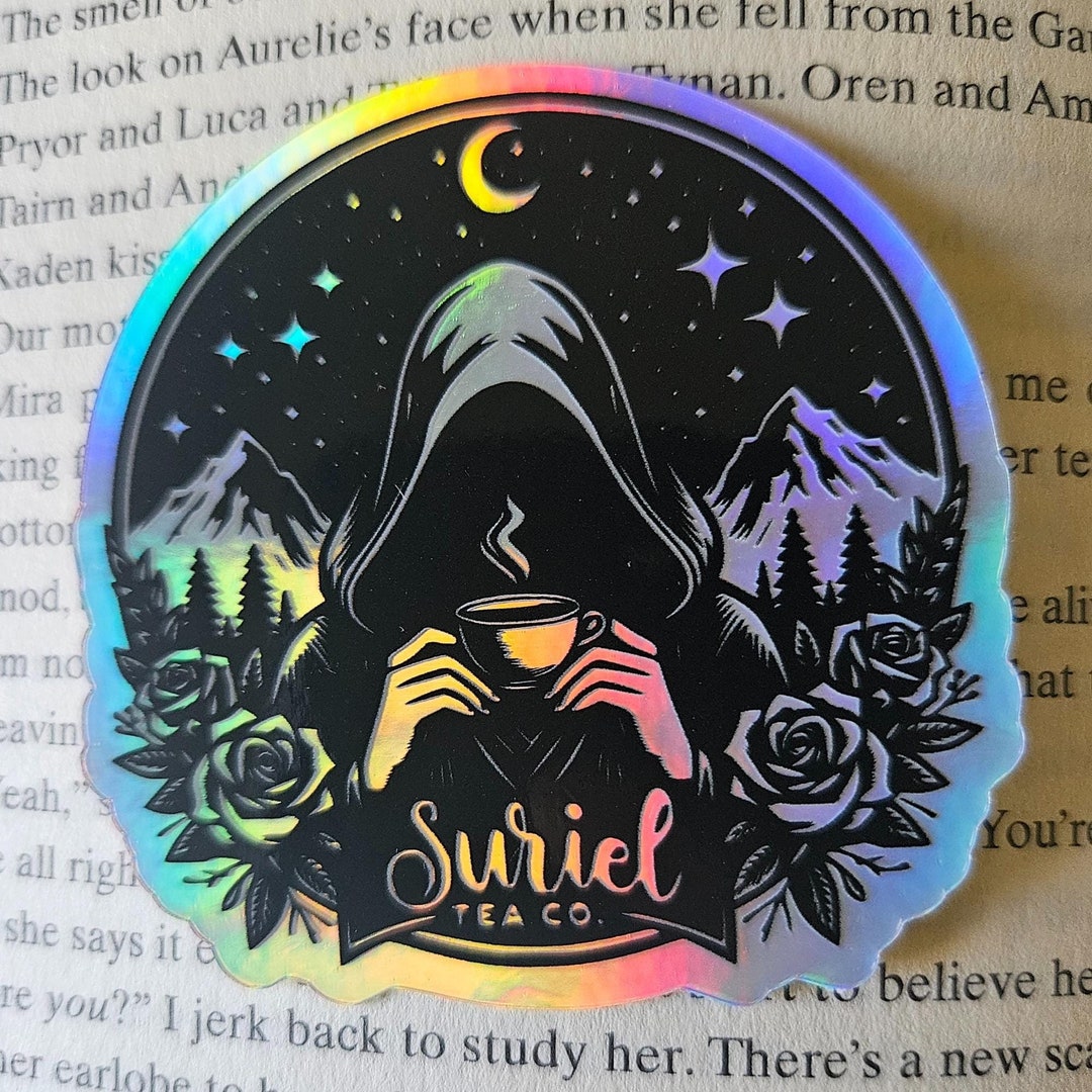 Holographic Suriel Tea Co Sticker | Reading Gift for Bookworms Fantasy ...
