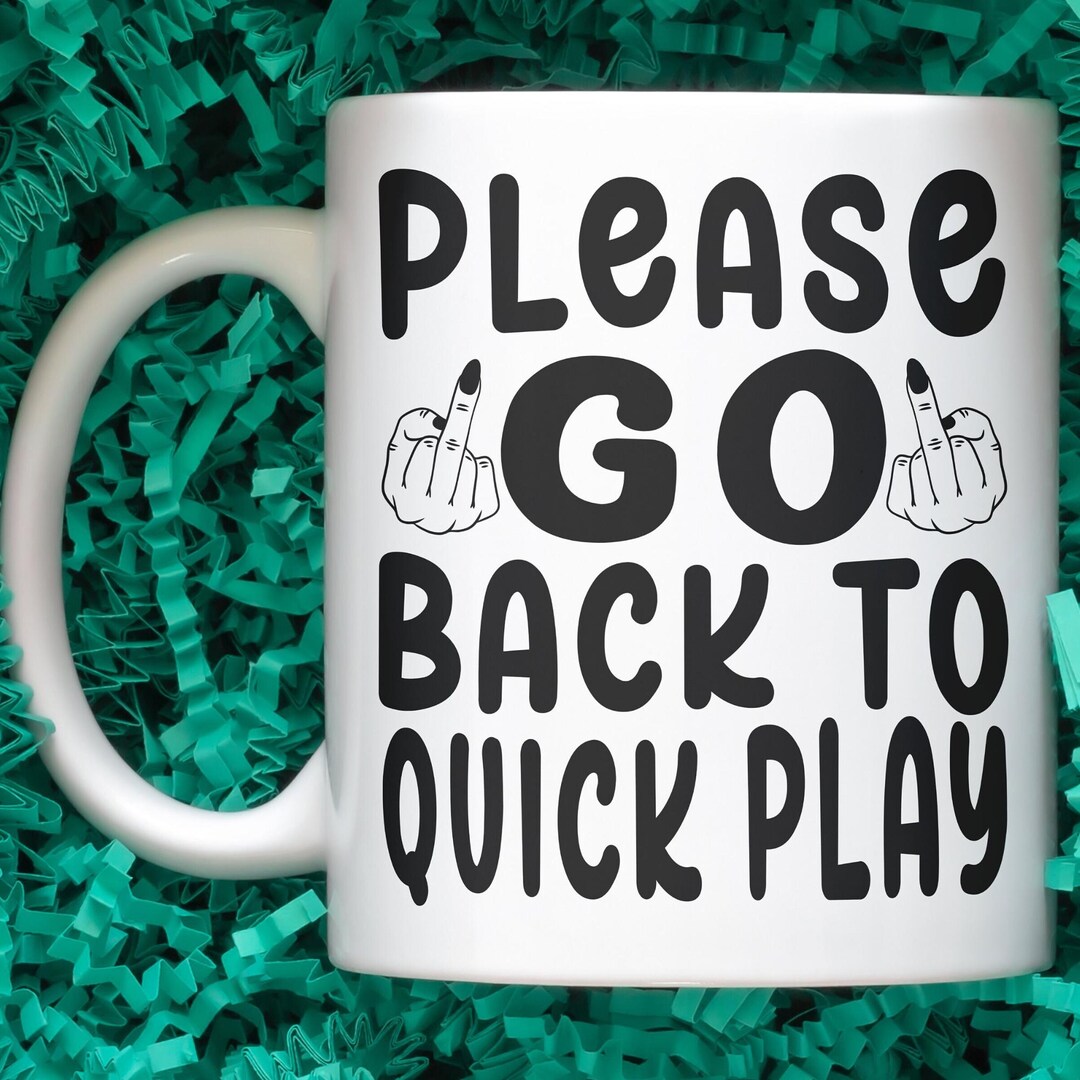 Middle Finger Gamer Mug | Go Back to Quick Play | Funny Gift for ...