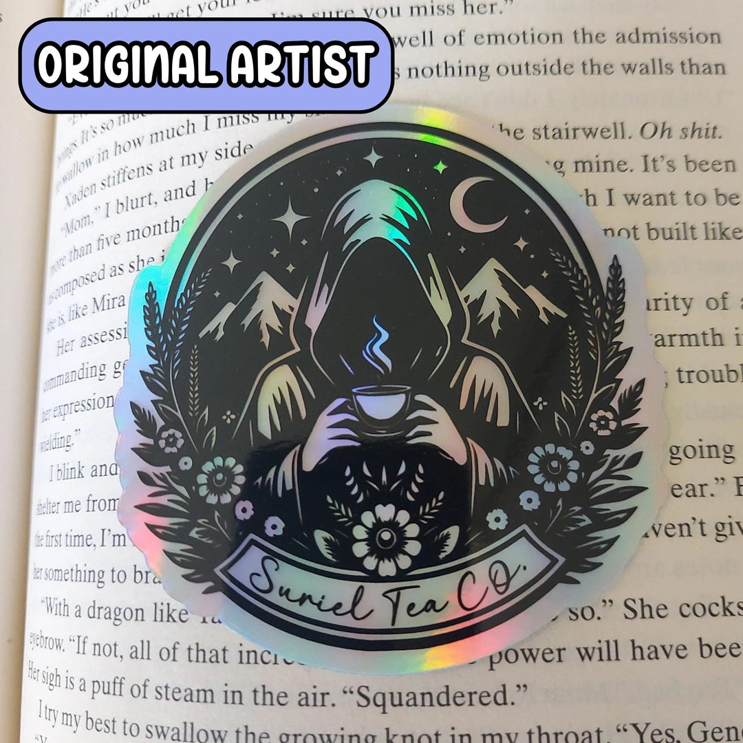 Holographic Suriel Tea Co Sticker | Reading Gift for Bookworms Fantasy ...