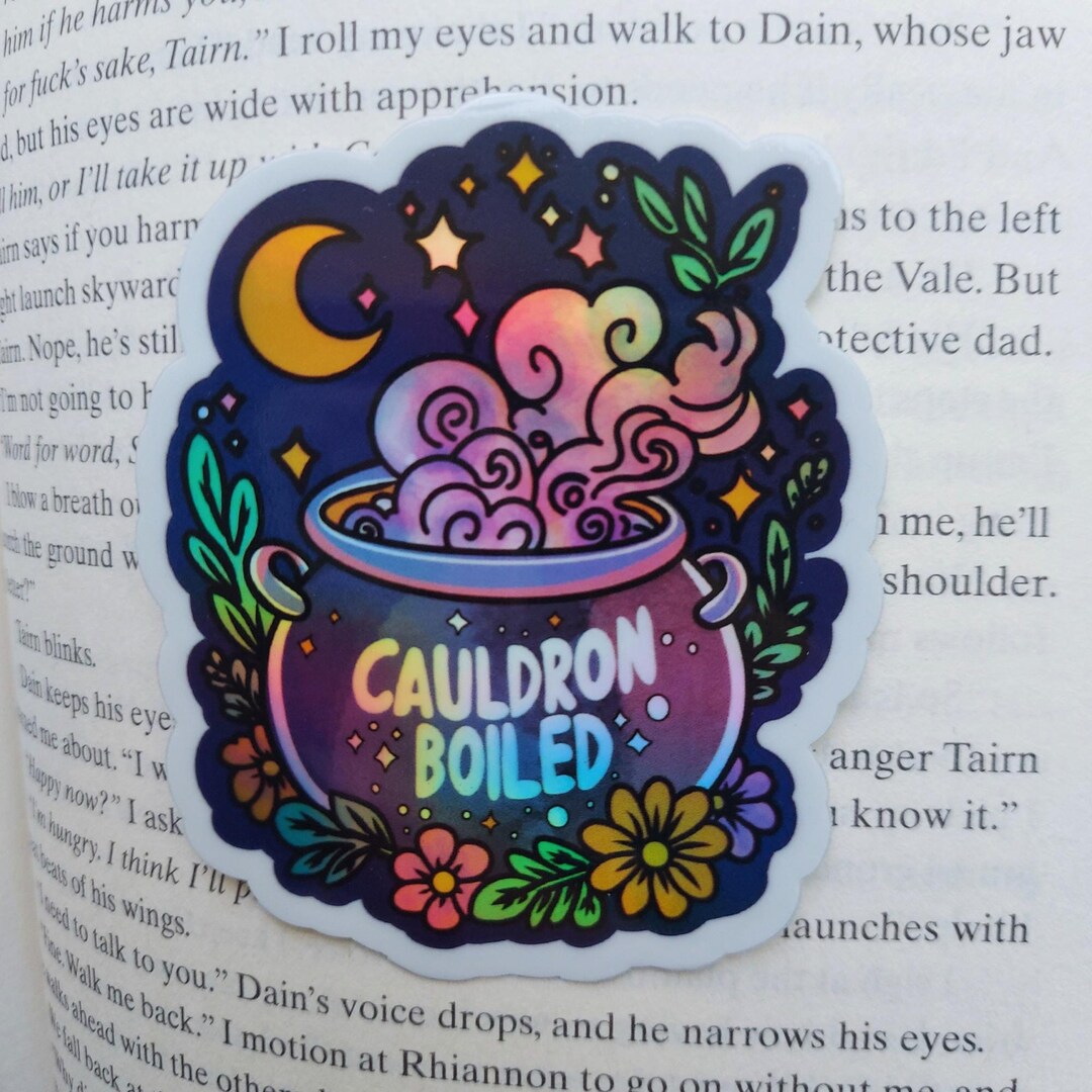 Holographic Cauldron Boiled Sticker Reading Gift for Bookworms Fantasy ...