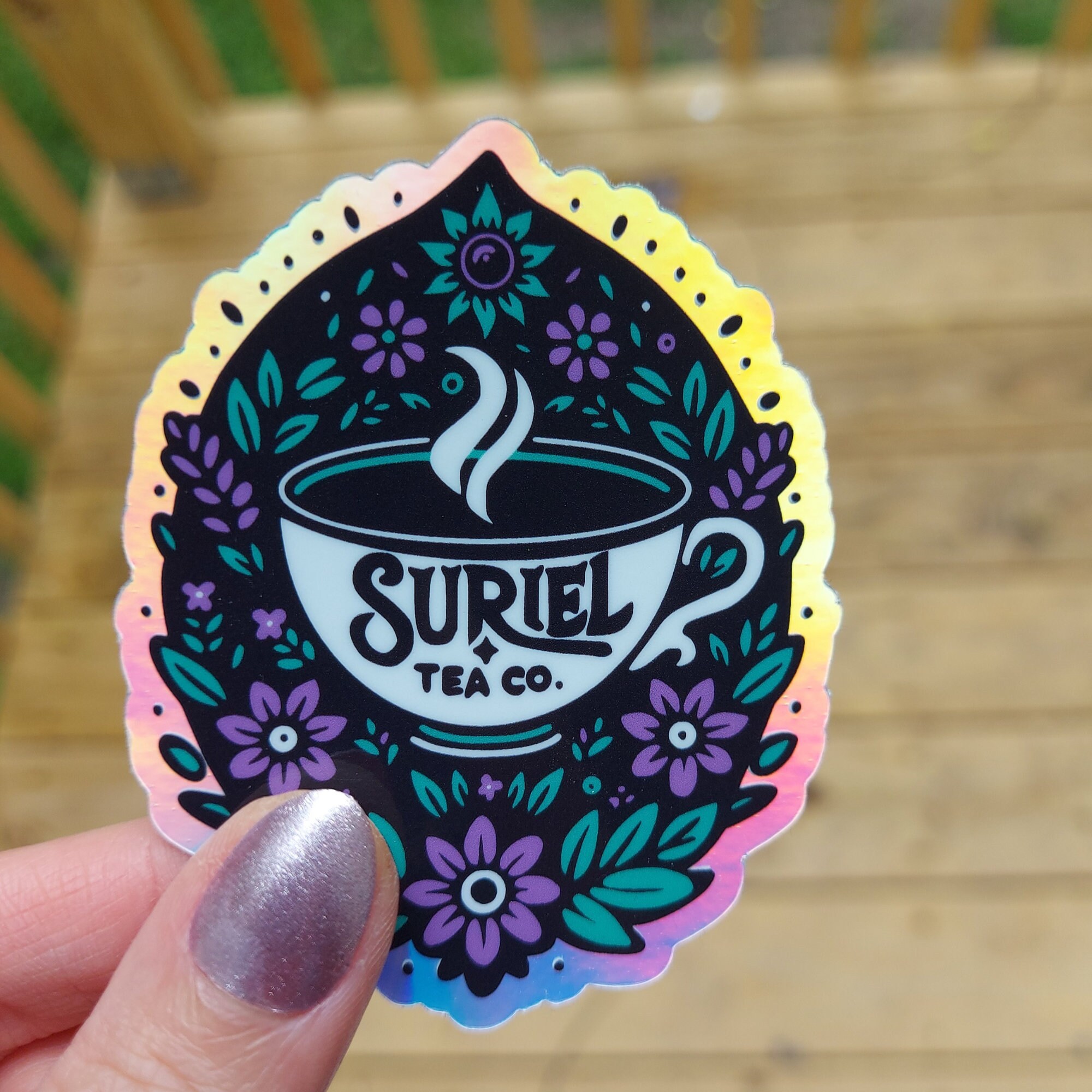 Holographic Suriel Tea Co Sticker | Cute Reading Gift for Bookworm ...