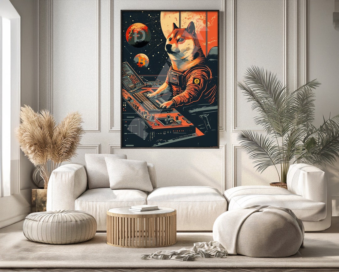 Doge Commander at the Crypto Control Panel Poster | Shiba Inu Astronaut ...