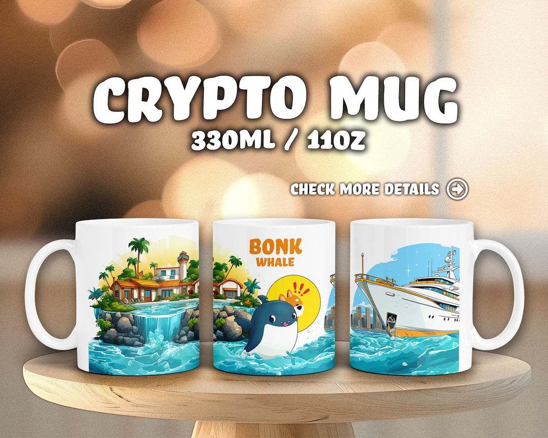 Bonk Whale Mug 330ml / 11oz Ceramic Crypto Cup Meme Trader Investor's ...