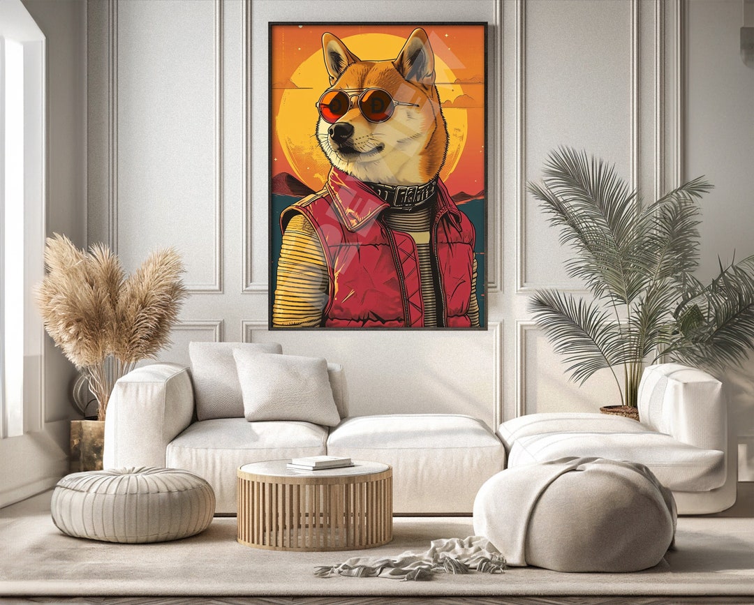 Cool Doge With Sunglasses Dogecoin Crypto Fashion Poster Shiba Inu ...