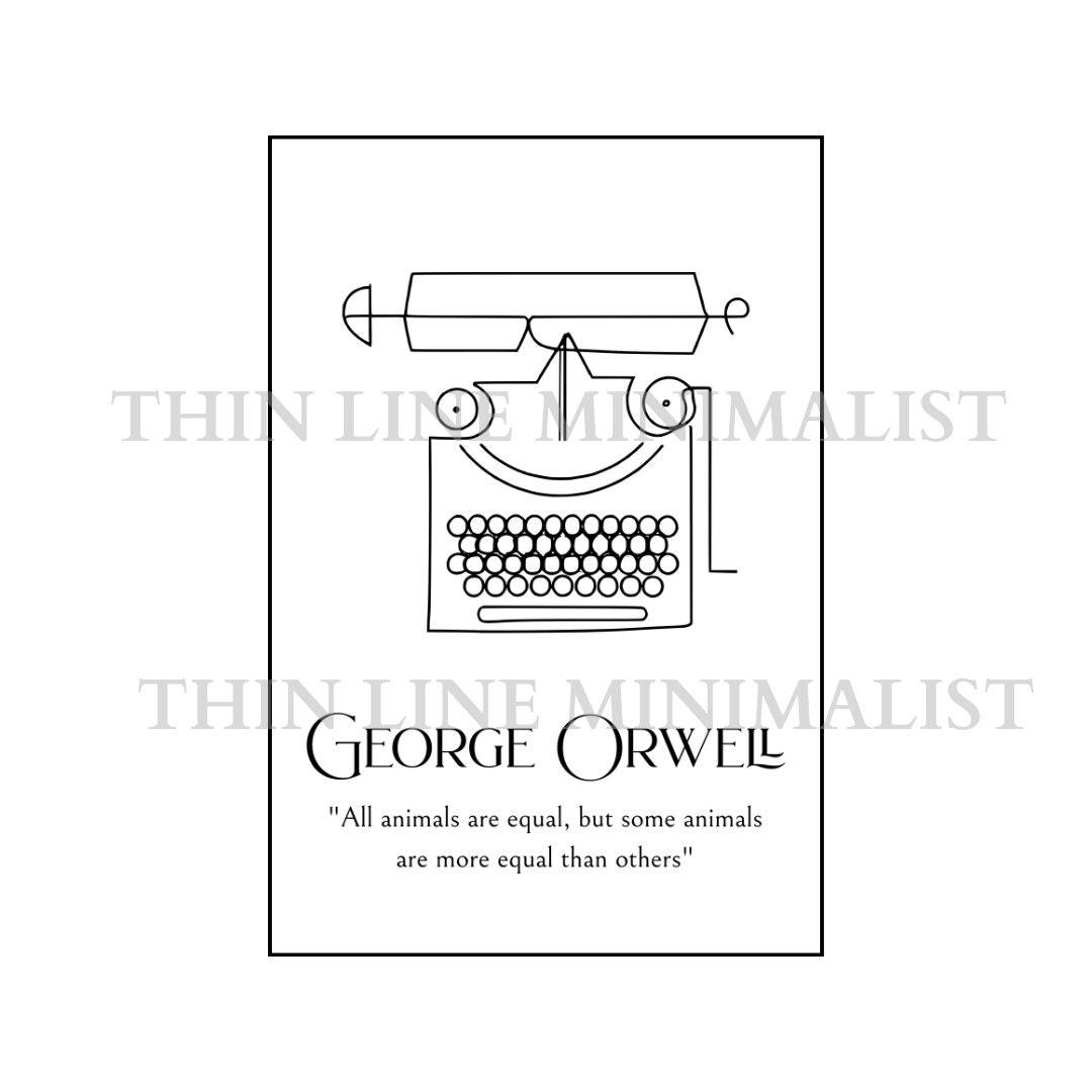 George Orwell Poster Historical Figure Minimalist Writer Poster ...