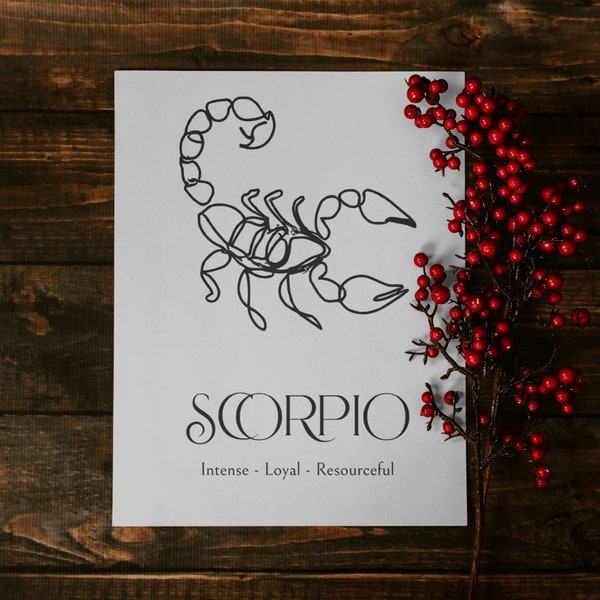 Scorpio Line Art - Etsy