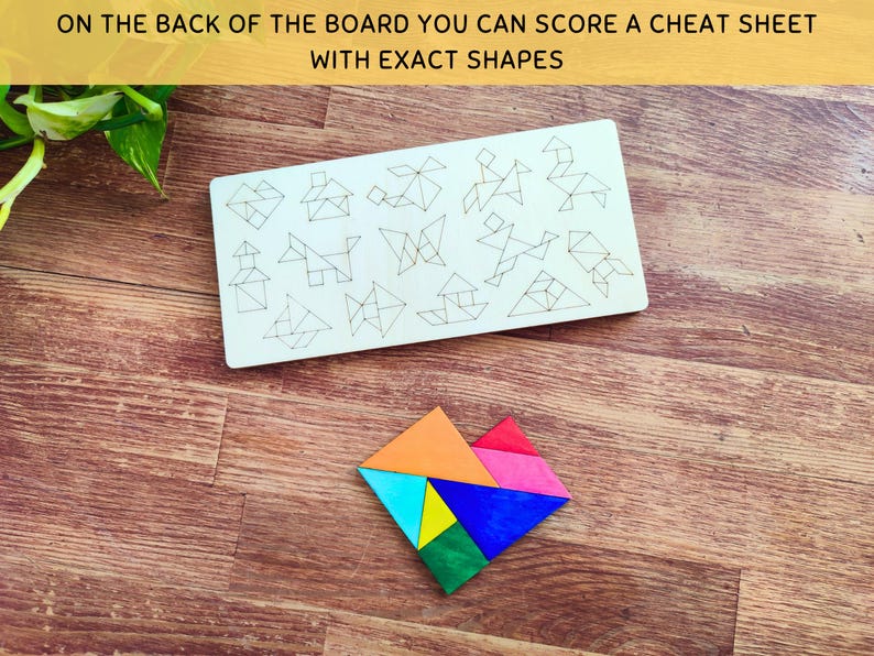 Tangram Laser File, Geometric Puzzle SVG DXF, Logic Games Files for ...