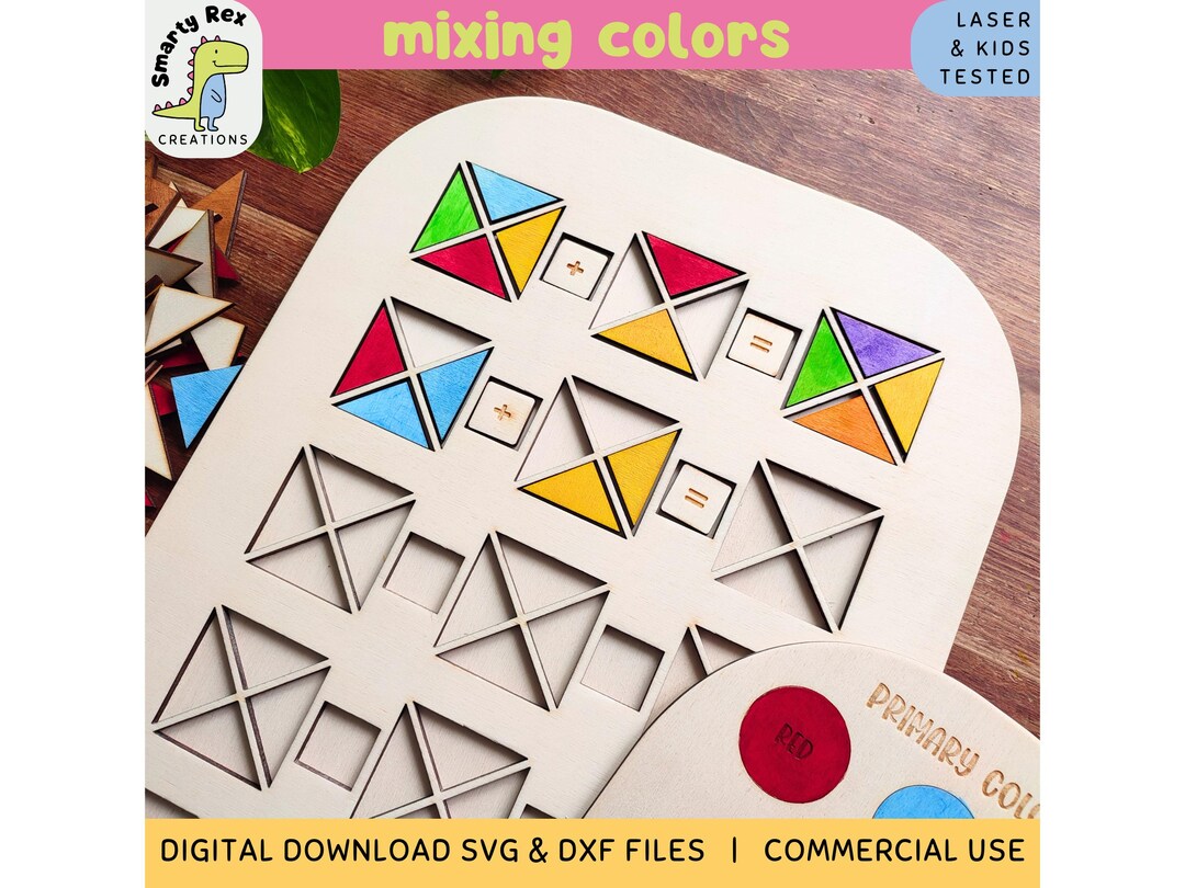 Color Mixing Addition Laser Files, Early Math Teaching Aid SVG DXF ...