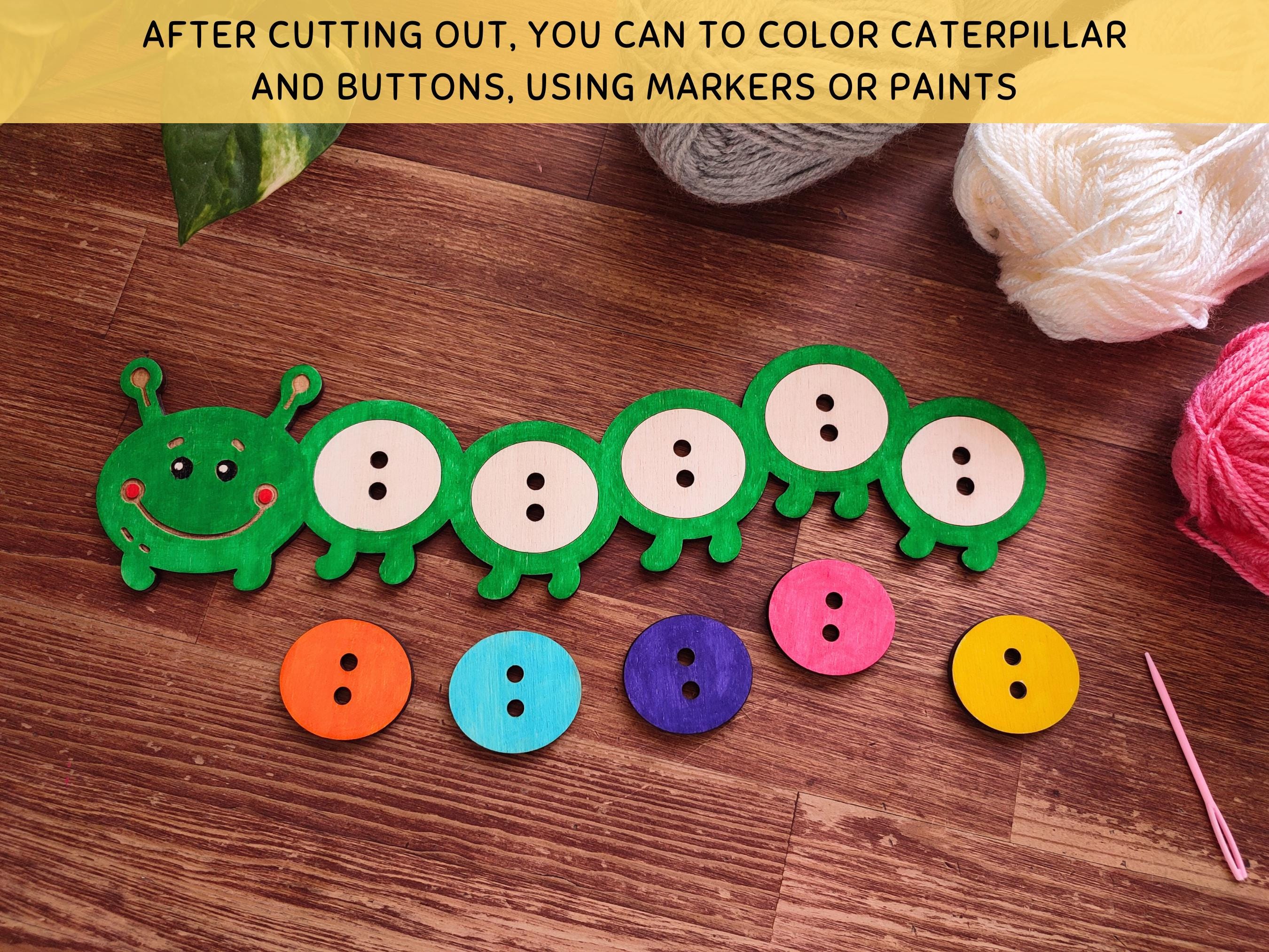 Caterpillar for Sewing Laser Files, Sewing on Buttons SVG DXF, Fine ...