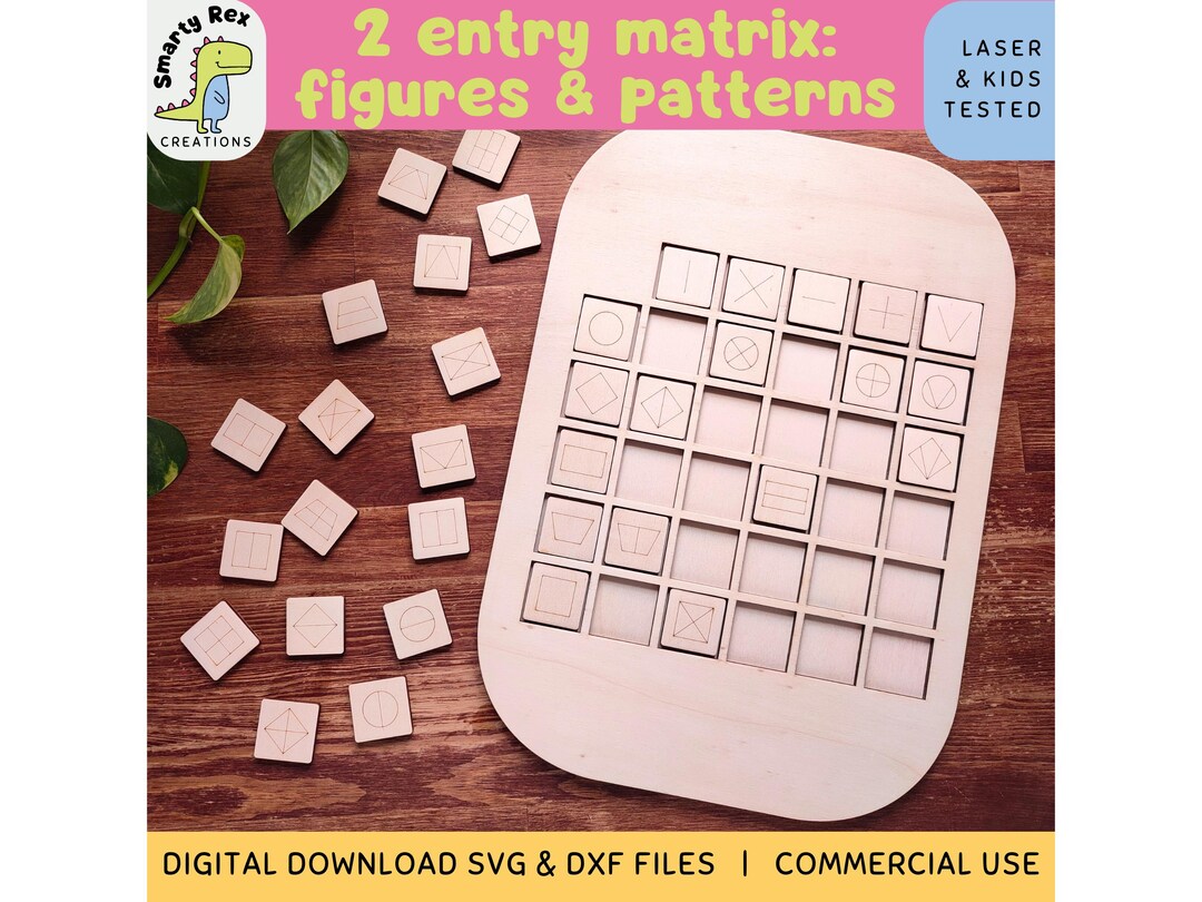 Double Entry Matrix Laser Files, Figures and Patterns Logic Games SVG ...