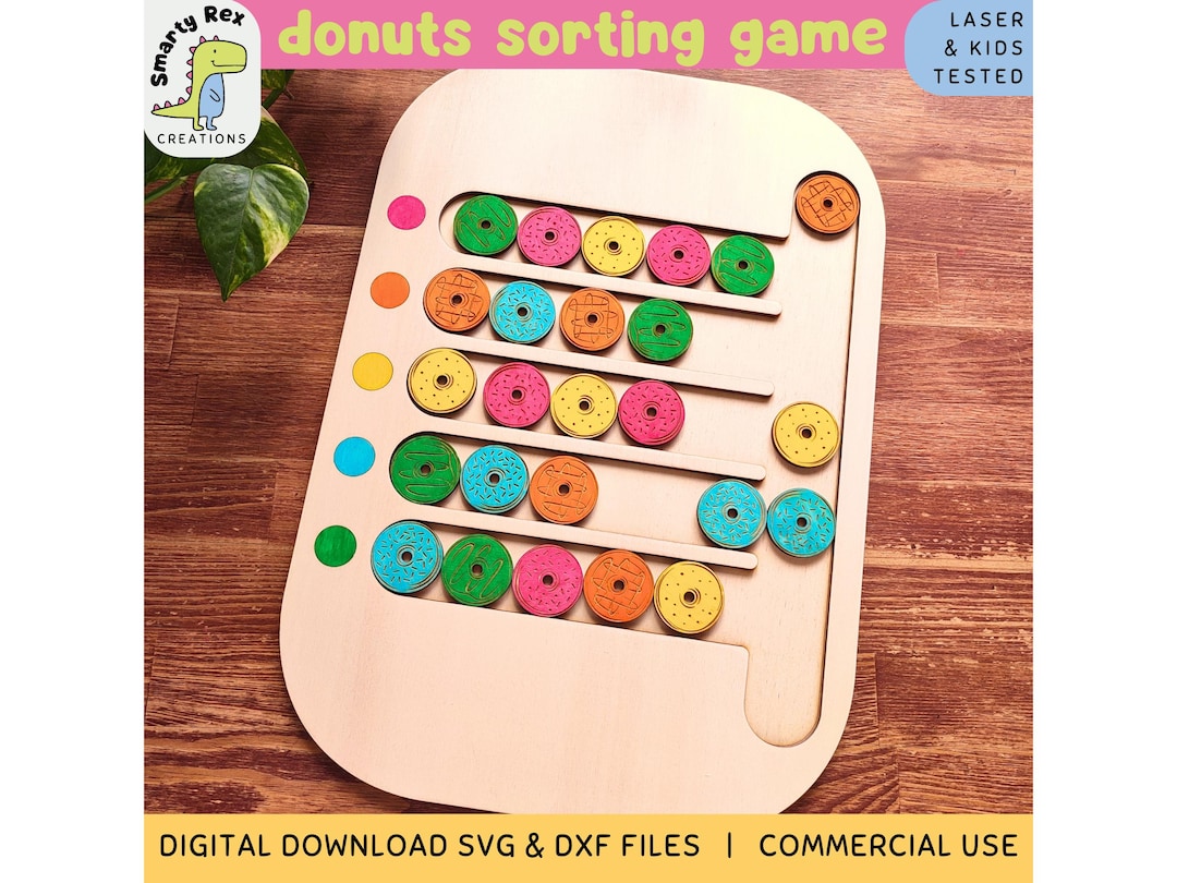 Colors Sorting Game Laser Files, Logic Puzzle SVG DXF, Early Education ...