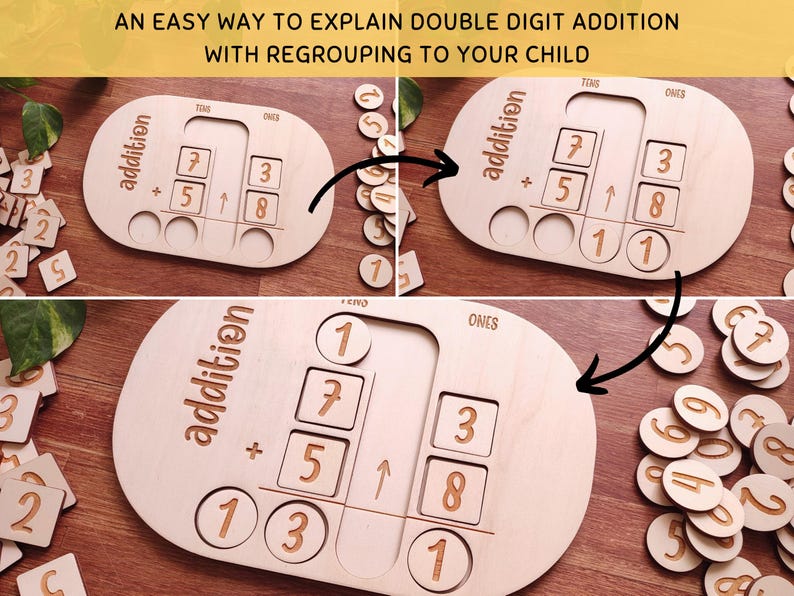 Double Digit Addition Laser File, 2nd Grade Math Center SVG DXF ...