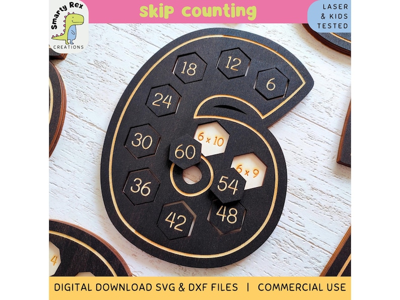 Skip Counting Laser File, Multiplication Fact SVG DXF, Elementary Math ...