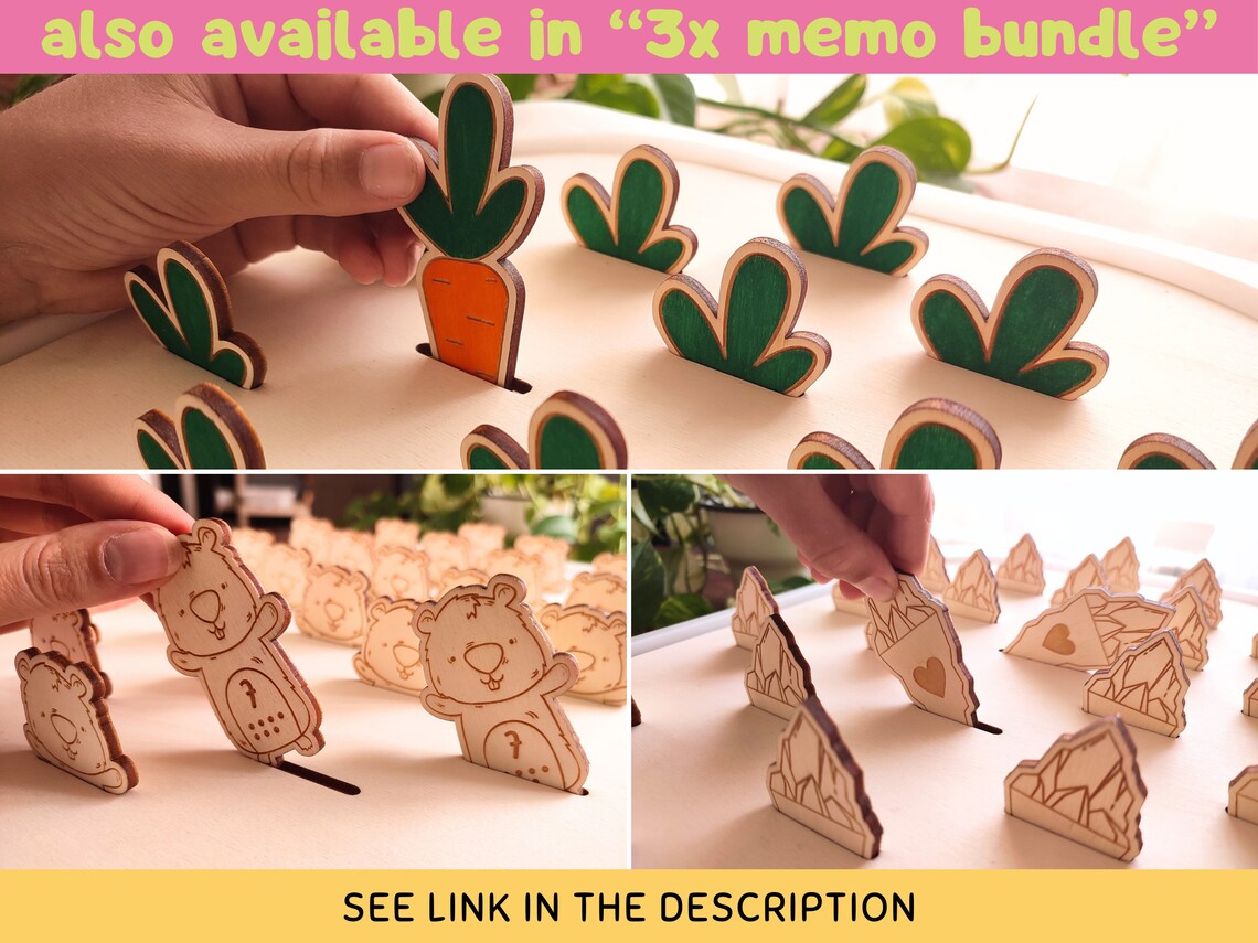 Carrots Memo Laser Files, Memory Game SVG DXF, Colors Game, Educational ...