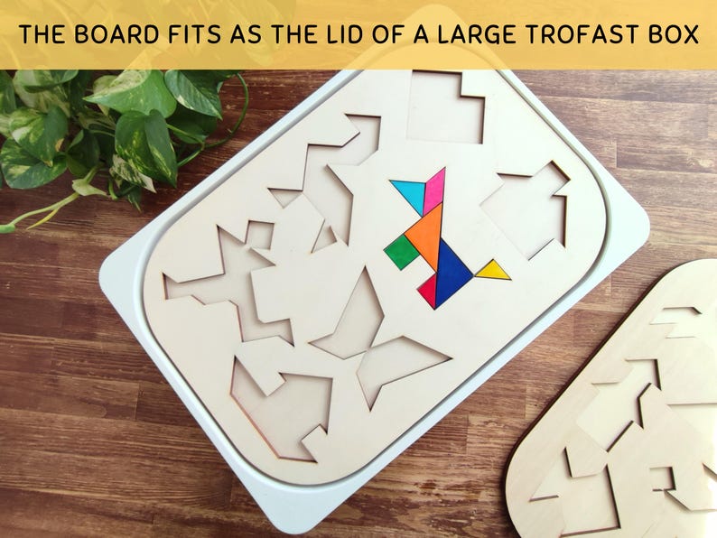 Geometric Puzzle Laser File, Tangram SVG DXF, Trofast Lid Game for Kids ...