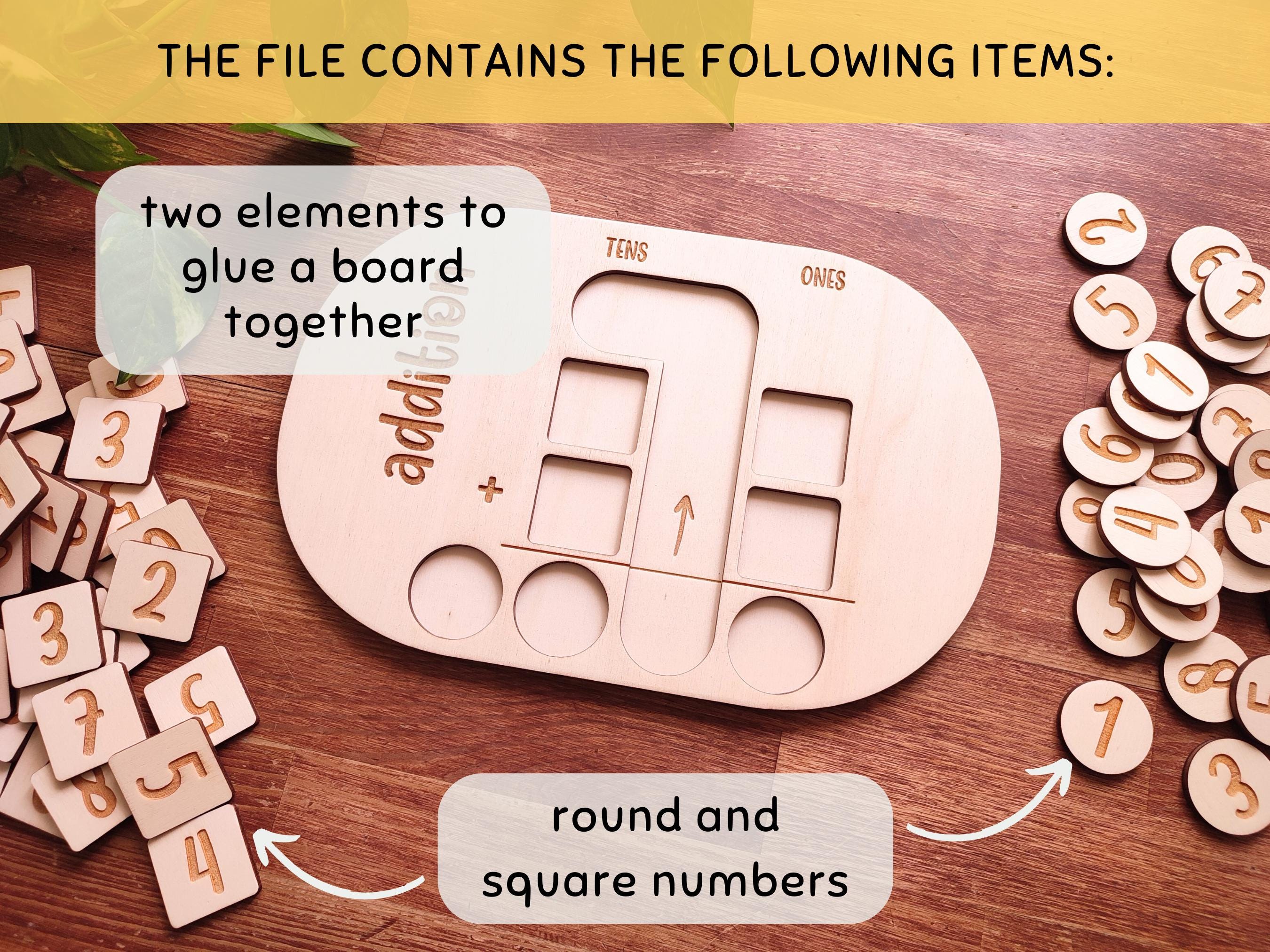 Double Digit Addition Laser File, 2nd Grade Math Center SVG DXF ...