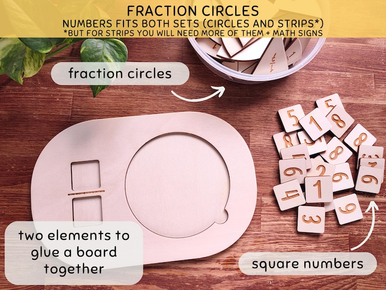 Fraction Learning Circles Laser Files, Fraction Strips SVG DXF ...