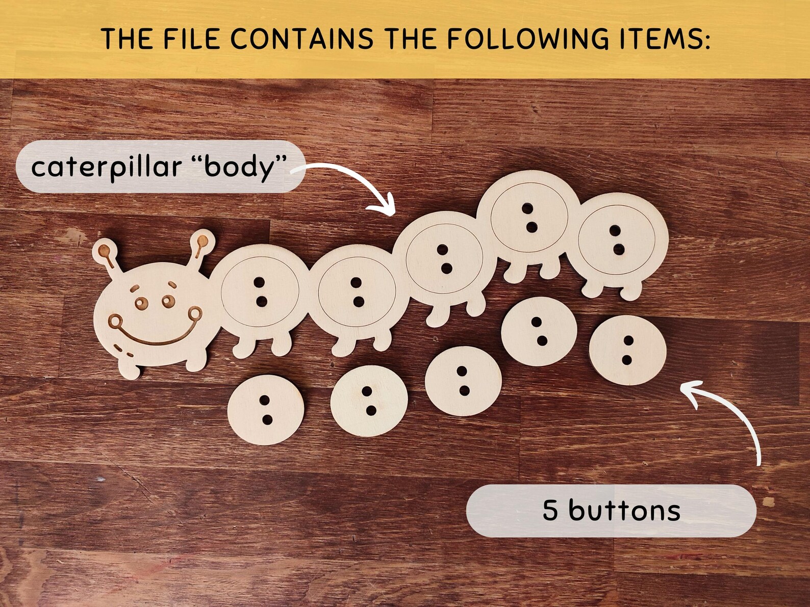 Caterpillar for Sewing Laser Files, Sewing on Buttons SVG DXF, Fine ...