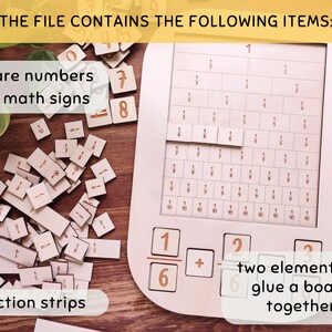 Fraction Strips Laser Files, Fraction Bars SVG DXF, Fraction Tiles for ...