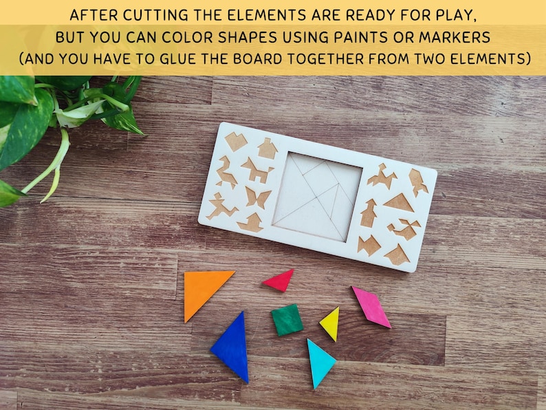 Tangram Laser File, Geometric Puzzle SVG DXF, Logic Games Files for ...