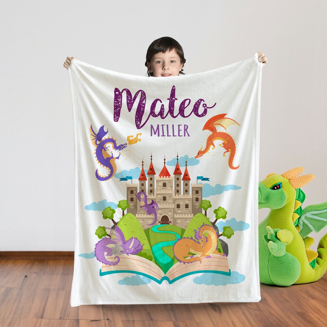 Personalized Dragon Baby Blanket: Plush Velveteen Nursery Decor - Etsy