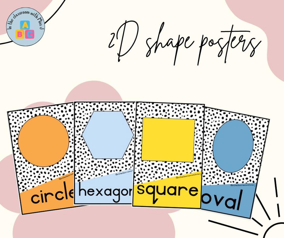 Spotty 2D Shape Posters for Kids / Printable Classroom Decor / Digital ...