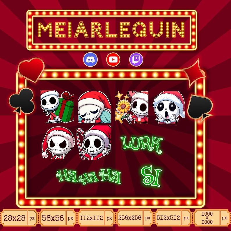 33 Jack Skellington Emotes Special Christmas, for Twitch, Discord ...