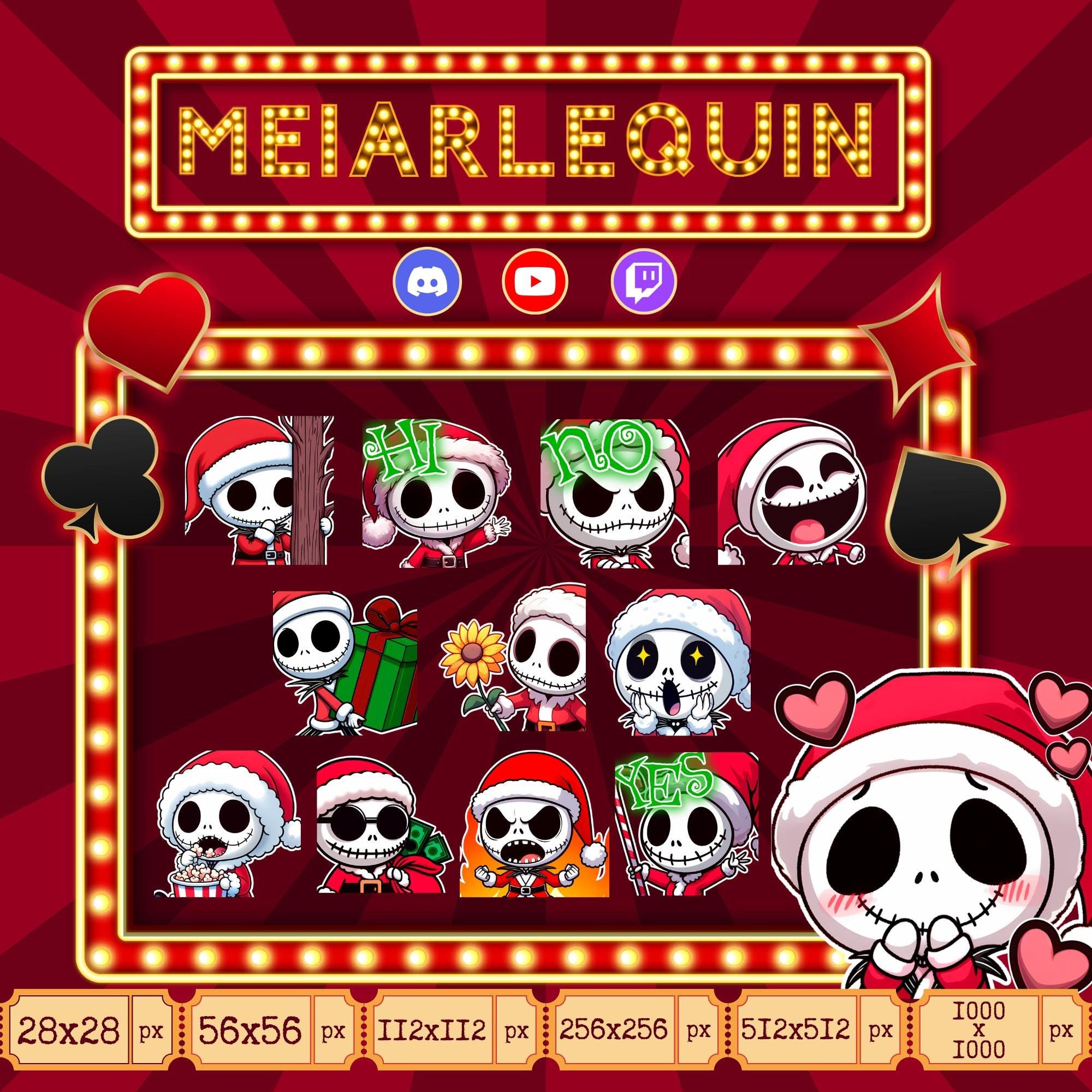 33 Jack Skellington Emotes Special Christmas, for Twitch, Discord ...