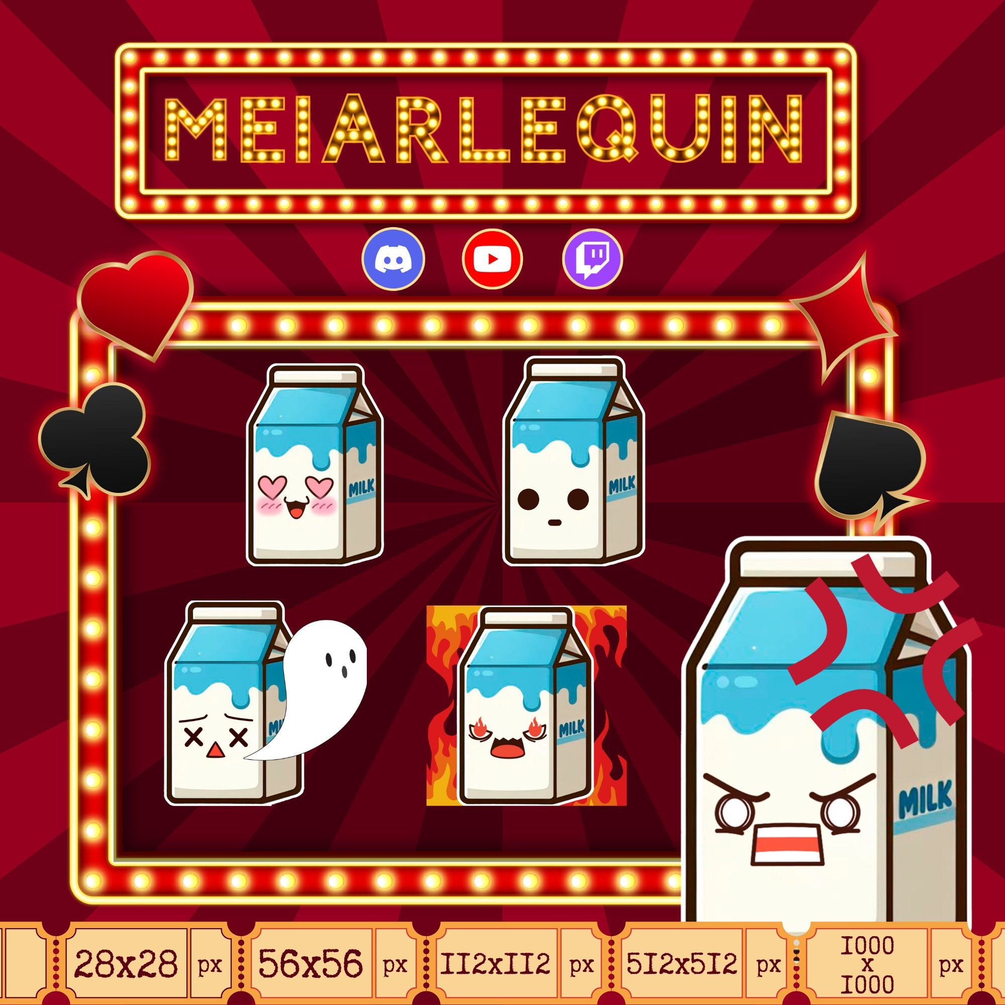 21 Emotes Pack Milk Box/milk Carton Kawaii for Twitch, Discord, Youtube ...