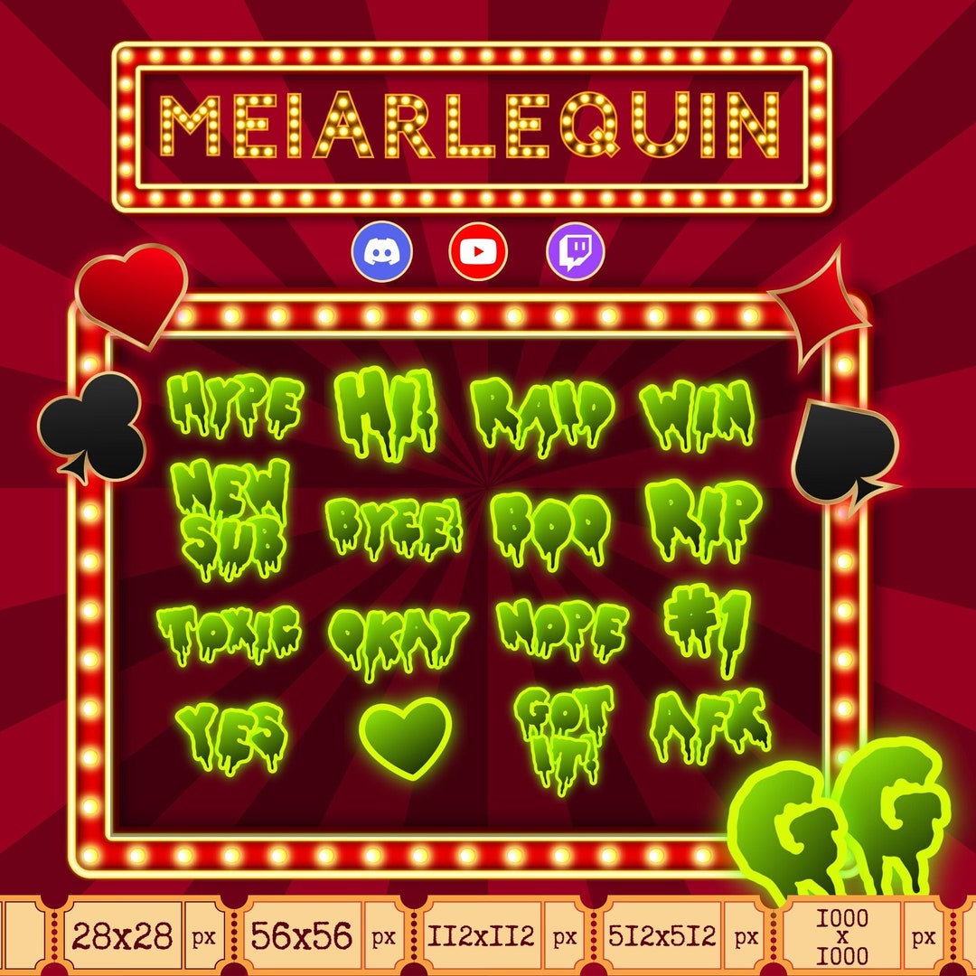 Mega Pack: 72 Text Emote Spooky Radioactive + 20 Animated Emotes - Etsy