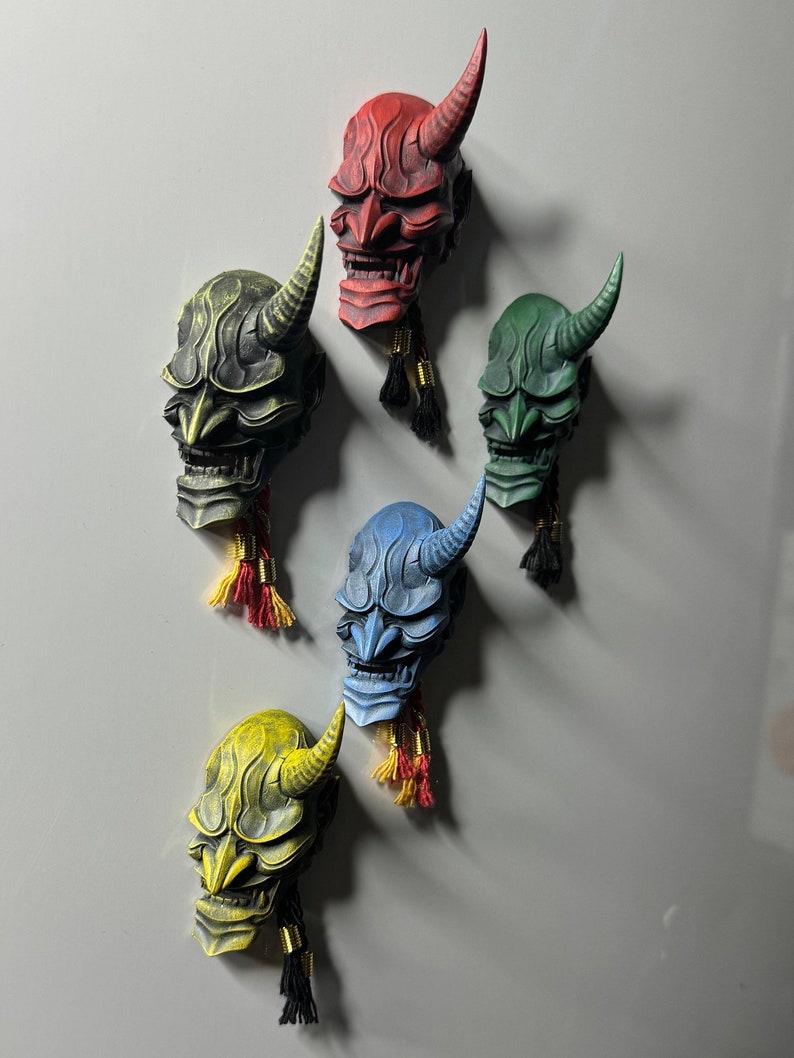 Hannya Mask Magnet, 3D Magnet, Resin, Japanese Traditional Hannya Mask ...