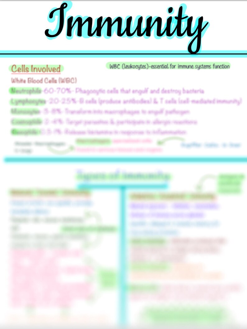 Med Surg Immune Study Guide - Etsy