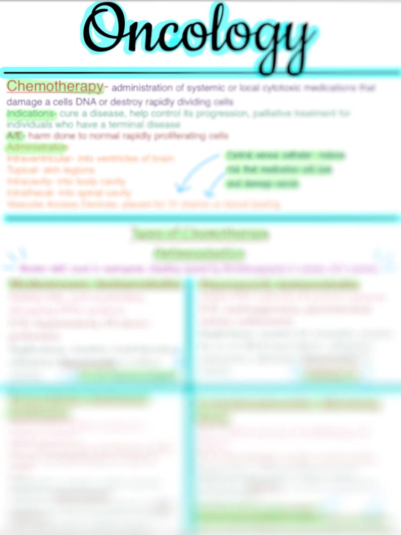 Med Surg Oncology Study Guide - Etsy