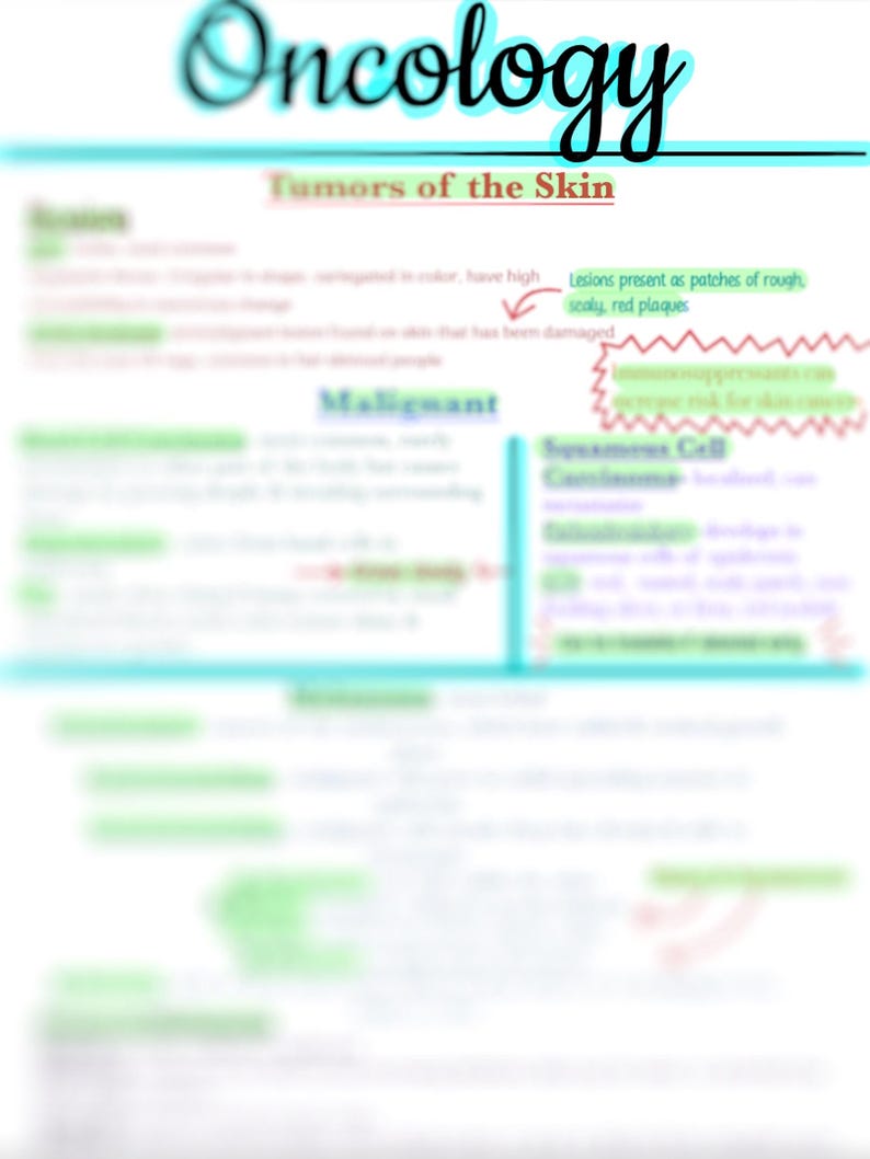 Med Surg Oncology Study Guide - Etsy