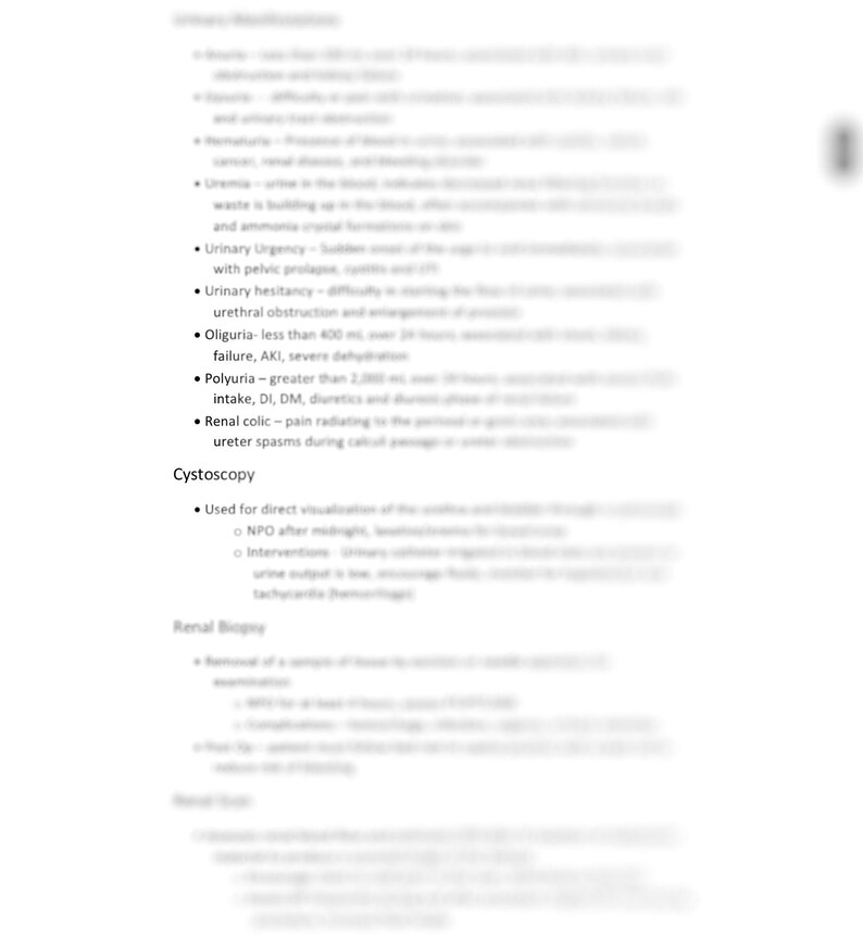 Med Surg Renal Study Guide - Etsy