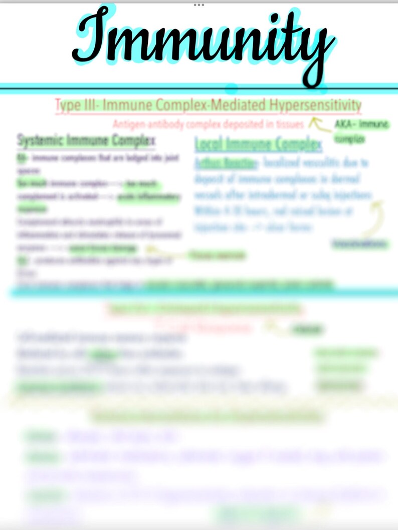 Med Surg Immune Study Guide - Etsy