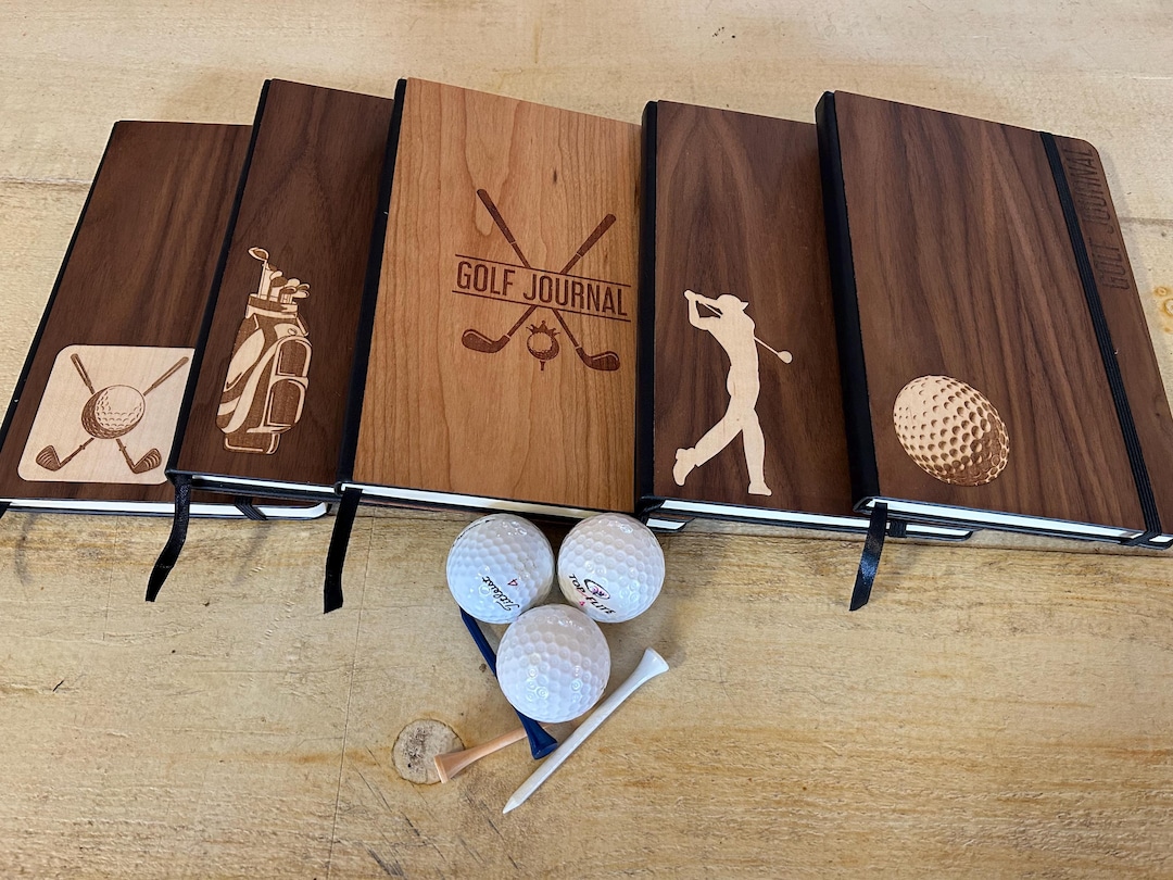 GOLF JOURNAL NOTEBOOK Yardage Book Golf Gift Journal Personalized Wood ...