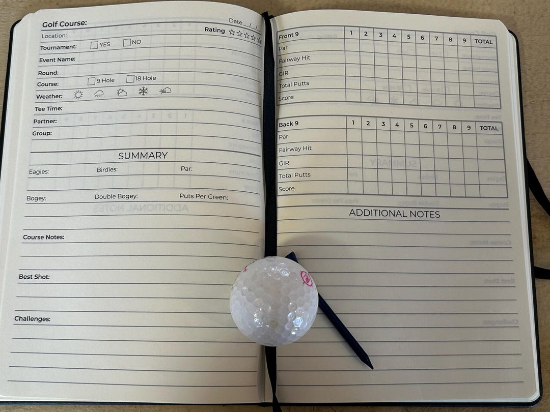 GOLF JOURNAL NOTEBOOK Yardage Book Golf Gift Journal Personalized Golf ...