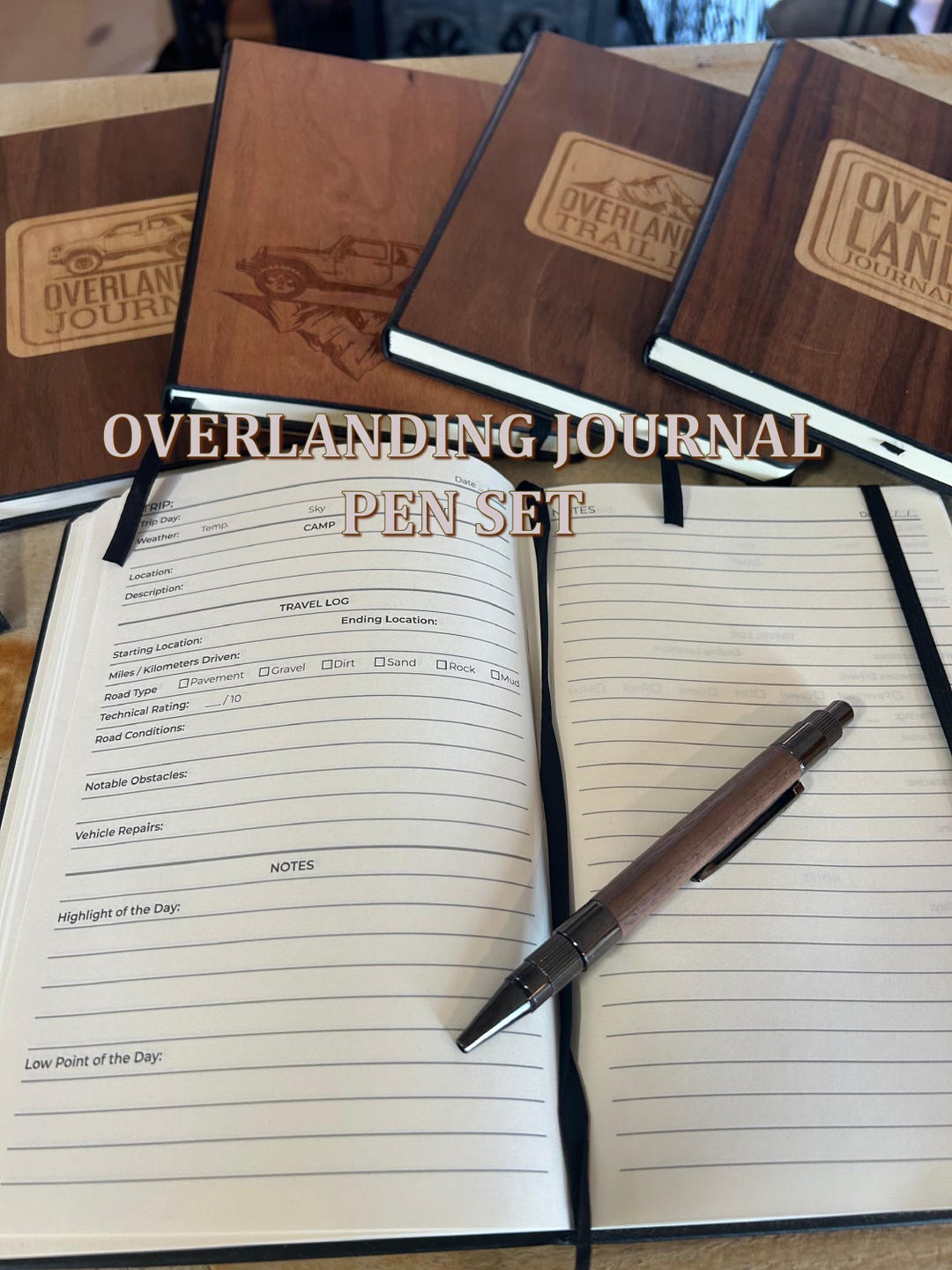 Wood Engraved Overlanding Journal & Pen Set: Road Trip Logbook - Etsy