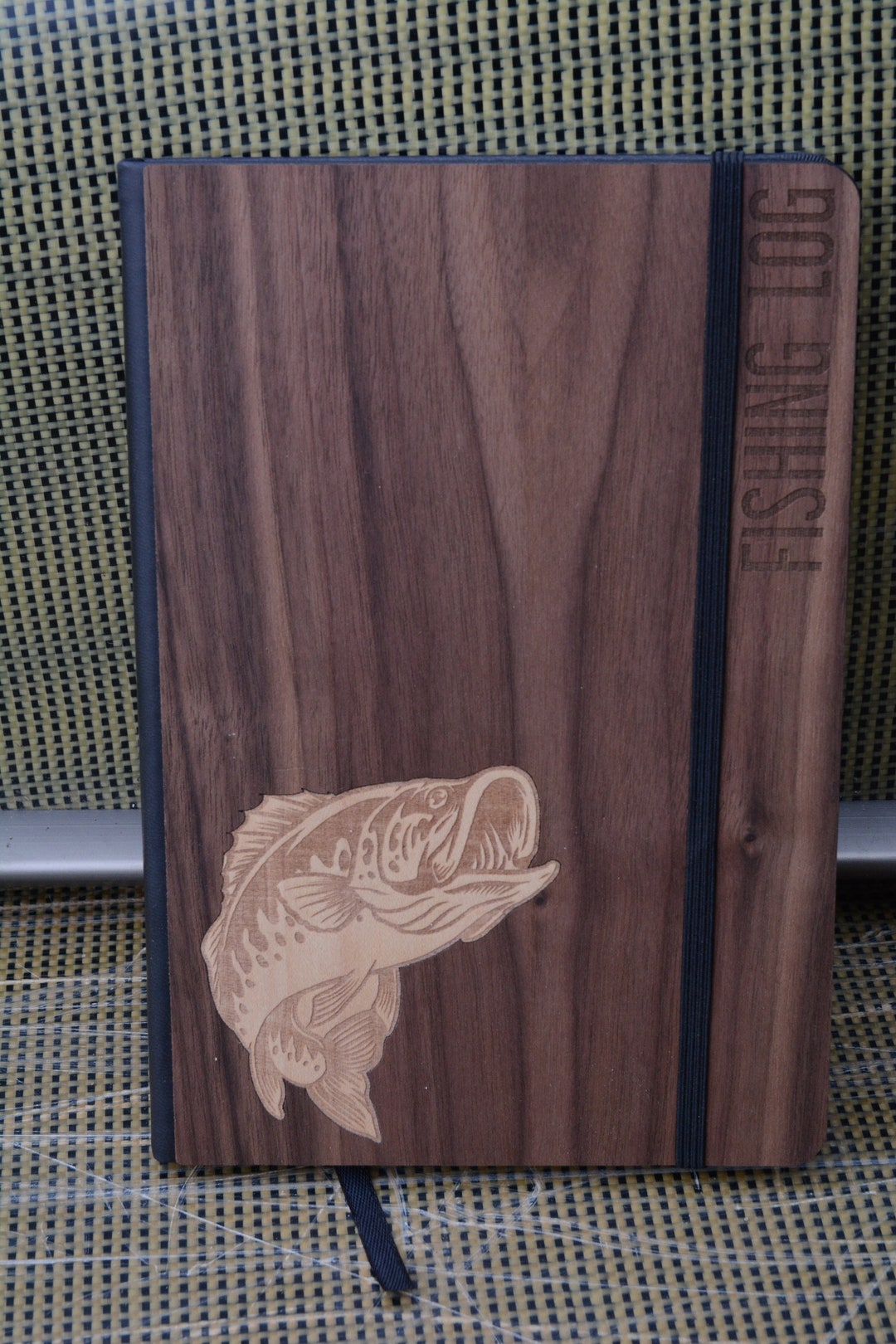 Walnut Fishing Log Journal: Engraved Wood A5 Notebook - Etsy